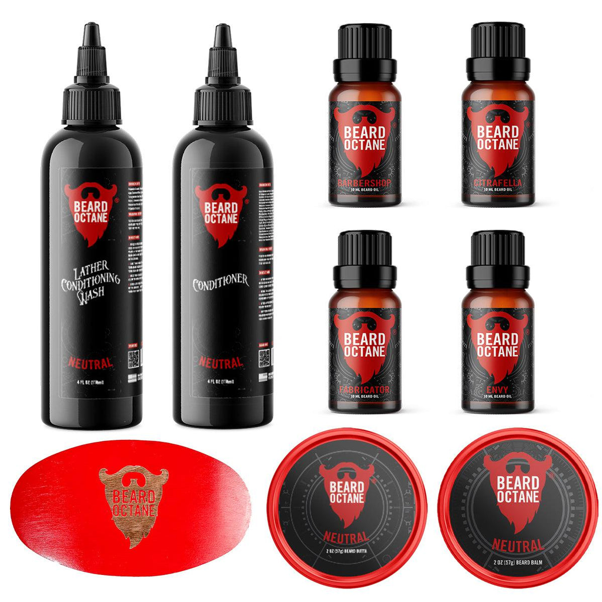 Beard Octane Beard Starter Kit - Beard Oil Balm Wash Conditioner Brush ...