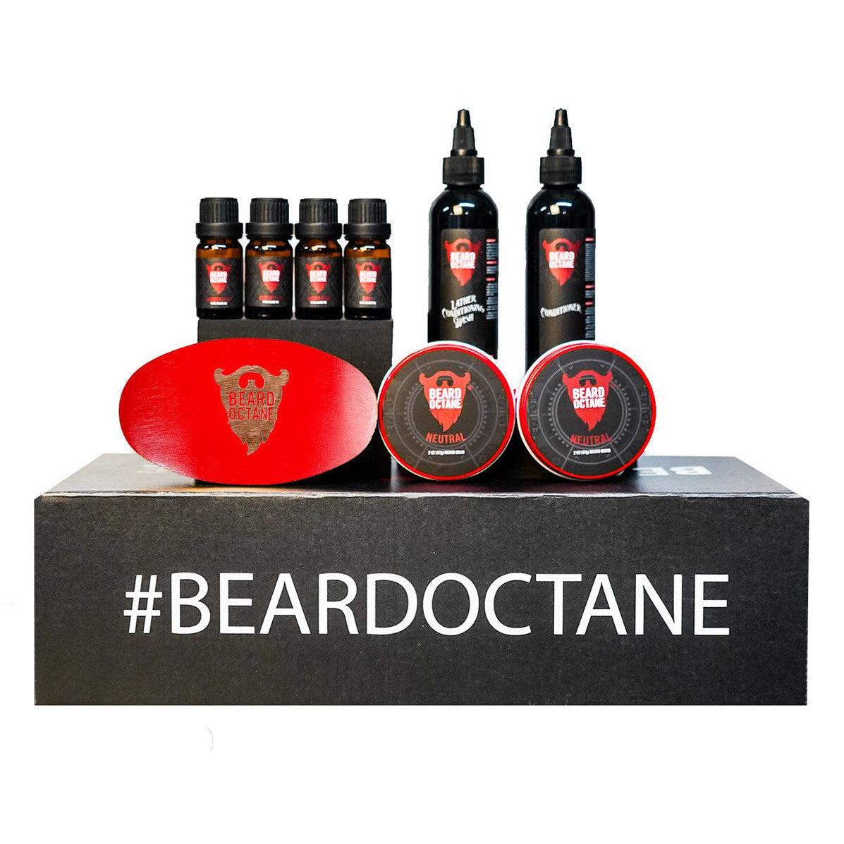 Beard Octane Beard Starter Kit - Beard Oil Balm Wash Conditioner Brush ...