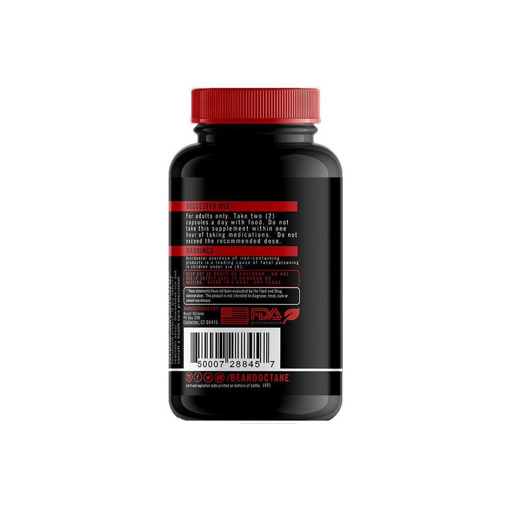 Beard Octane Beard Fuel - Healthy Beard Growth Supplement - Beard Octane